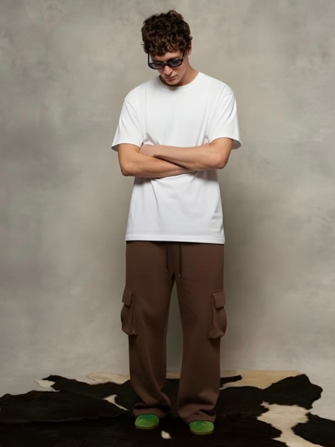 Solid Cocoa Premium Terry Cargo Pants For Mens | Pronk – pronk.in